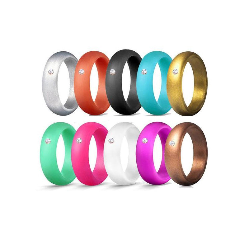 Silicone Cubic Zirconia Ring