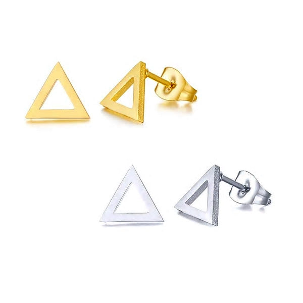 Stainless Steel Small Simple Triangle Stud Earrings