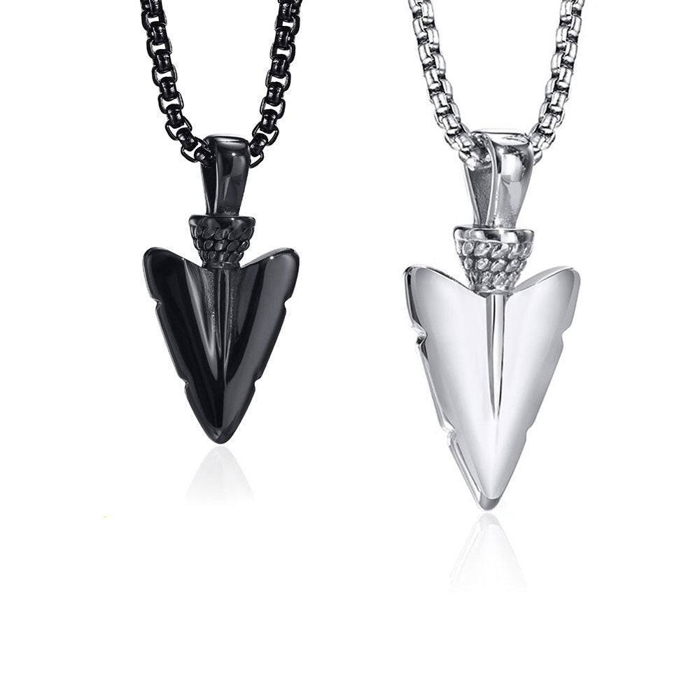 Stainless Steel Spear Head Rectangular Necklace